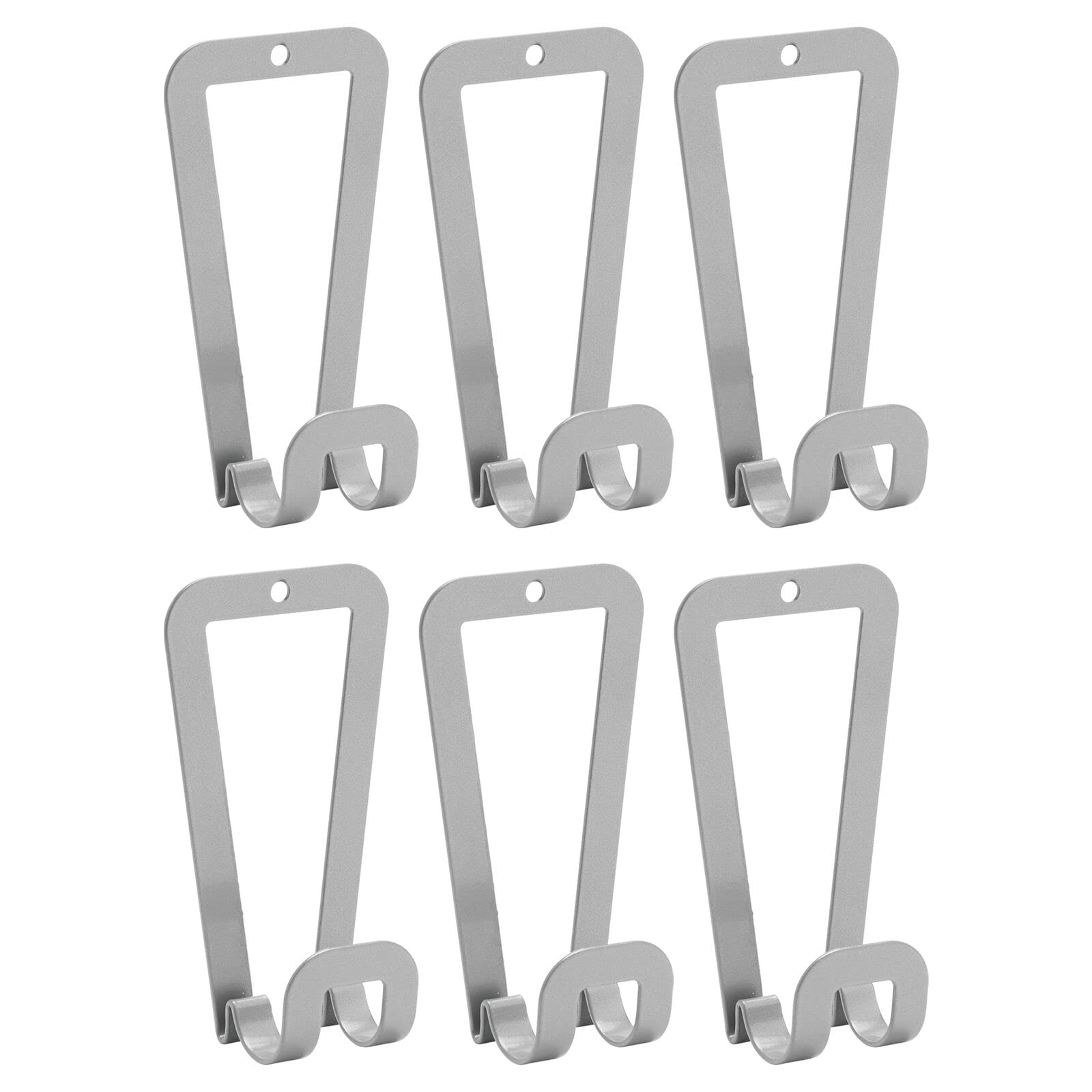 mDesign Metal Wire Over The Closet Rod Hanging Storage Organizer Hanger for Storing and Organizing Purses, Backpacks, Satchels, Crossovers, Handbags - 6 Hooks - 6 Pack - Gray