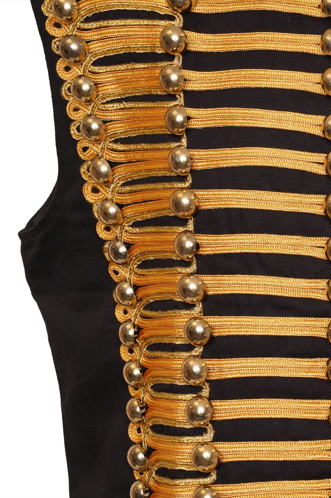 Ro Rox Sleeveles Jacket Adam Men's Military Marching Band Drummer Music Festival, Black, 3XL