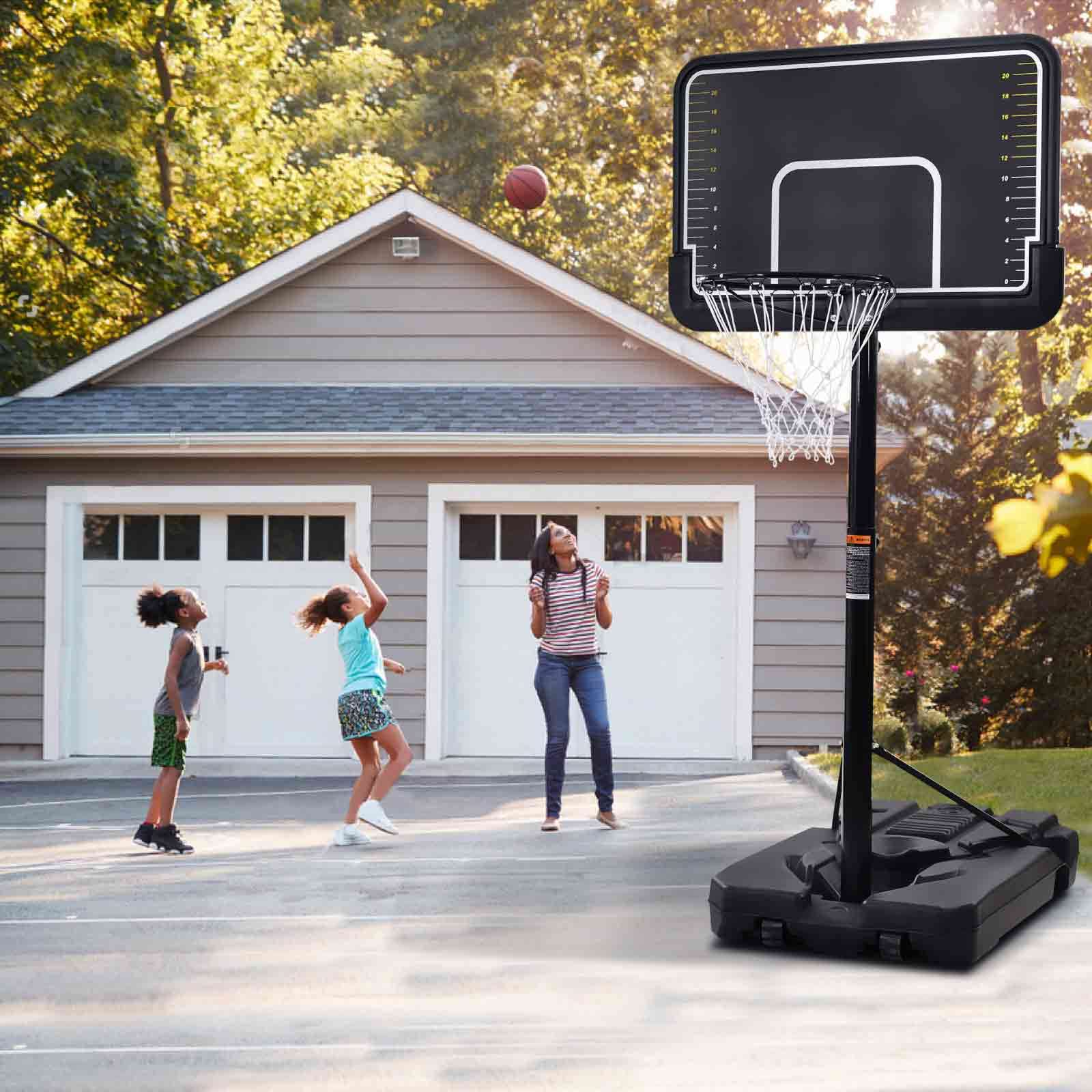 Ralch Wyscom Adjustable Basketball Hoop Goal with Vertical Jump Measurement, Portable and Mobile with Wheels Outdoor,6.6-10ft Height Easy Adjustment for Adults