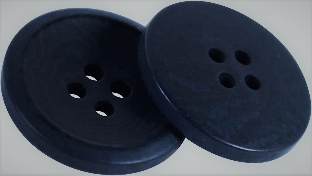 Konak Bottons Set of 30 Premium Matte Navy Blue Corozo Buttons Size 15mm 5/8β Inch 24L for Sewing