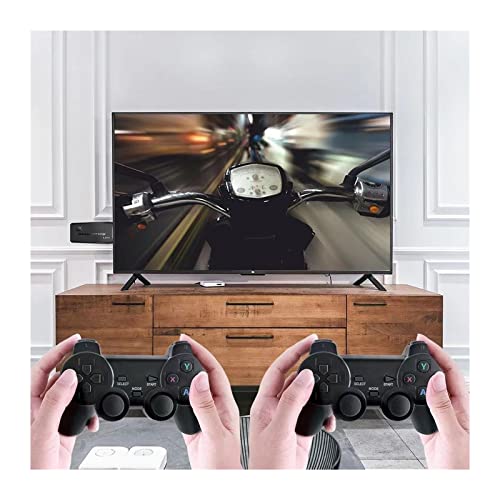 TOBAYA Gift Plug and Play Boys Video Game Console 2.4G Double Wireless Controller Game Stick 4K 10000 Games 64GB Retro Games for PS1/GBA Christmas GIF