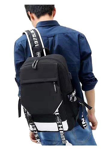 WANHONGYUE Anime TouHou Project Laptop Backpack Rucksack Travel Sports Casual Daypack with USB Charging Port Black / 9