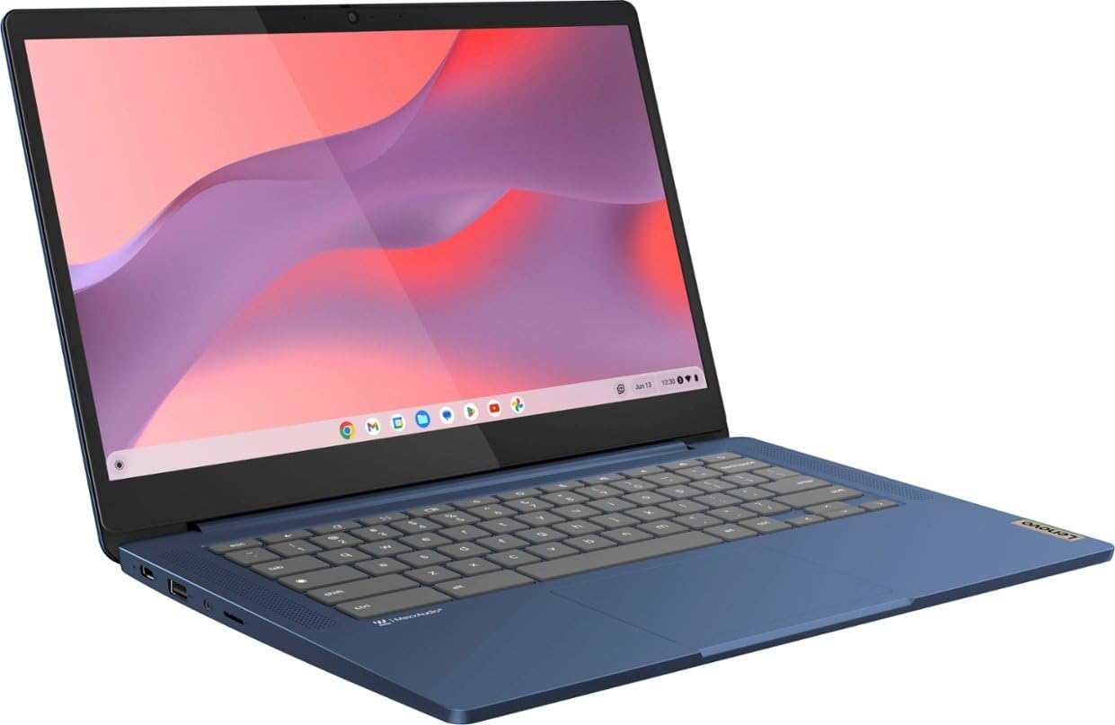 Lenovo 2023 Newest Slim 3 Chromebook Laptop for Students, 14 Inch FHD Touch-Screen, MediaTek Kompanio 520 Processor, 4GB RAM, 64GB eMMC, MediaTek Graphics, Wifi6, Bluetooth, Chrome OS, Abyss Blue