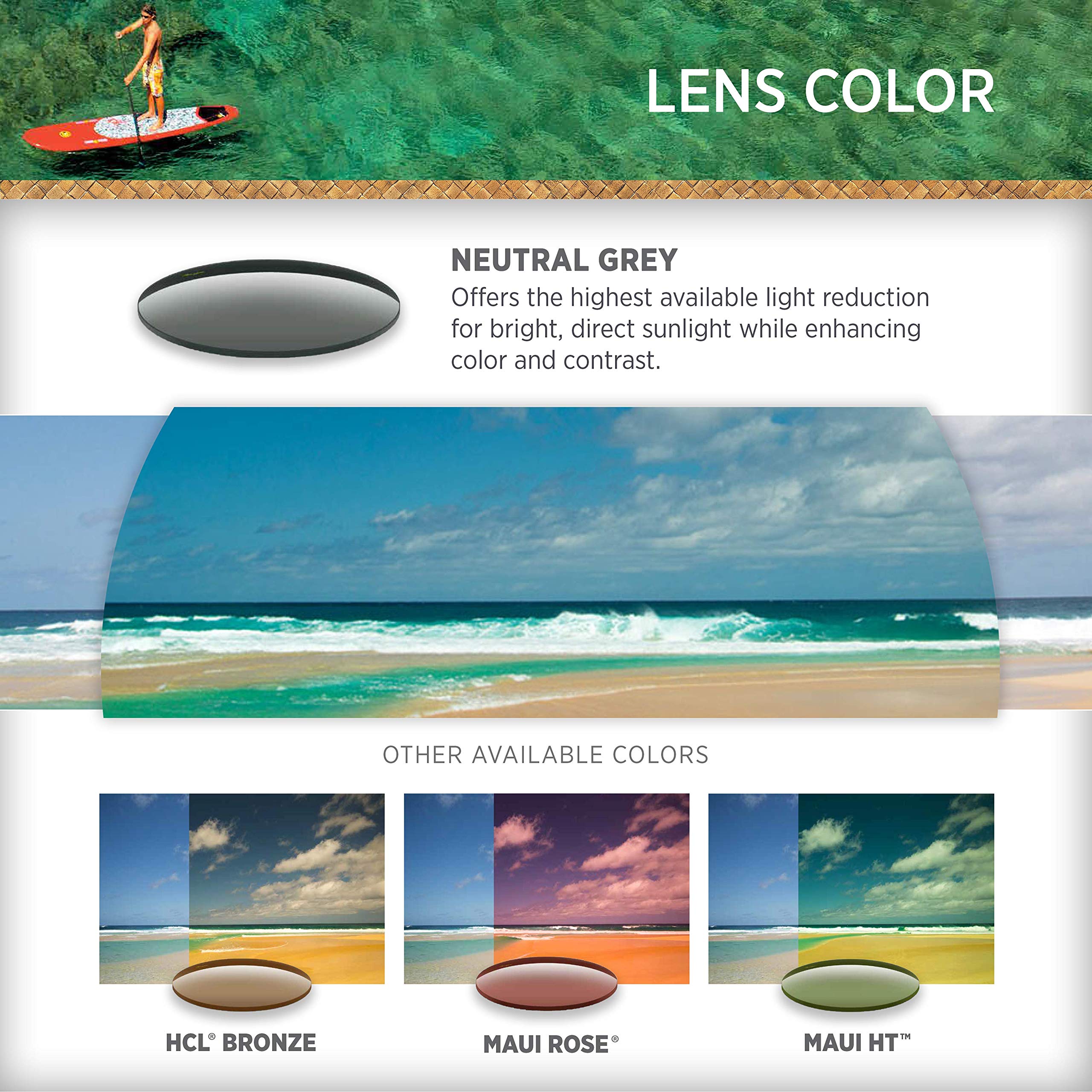 Maui Jim Men's and Women's South Swell Polarized Classic Sunglasses, Black Matte w/Black Rubber UTD/Neutral Grey, Medium