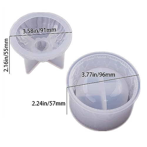 KSHQU # DIY Chic Storage Box Resin Casting with Lids Jewelry Candy Jar Silicone Container Epoxy Resin Silicone (Clear, One Size)