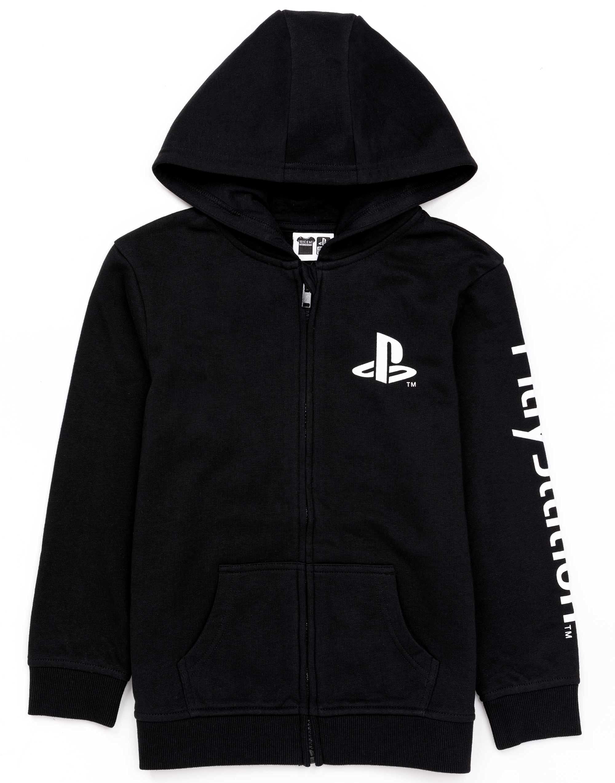 Playstation Kids Hoodie Zip Up Boys Games Logo Black Jumper Jacket 5-6 Years