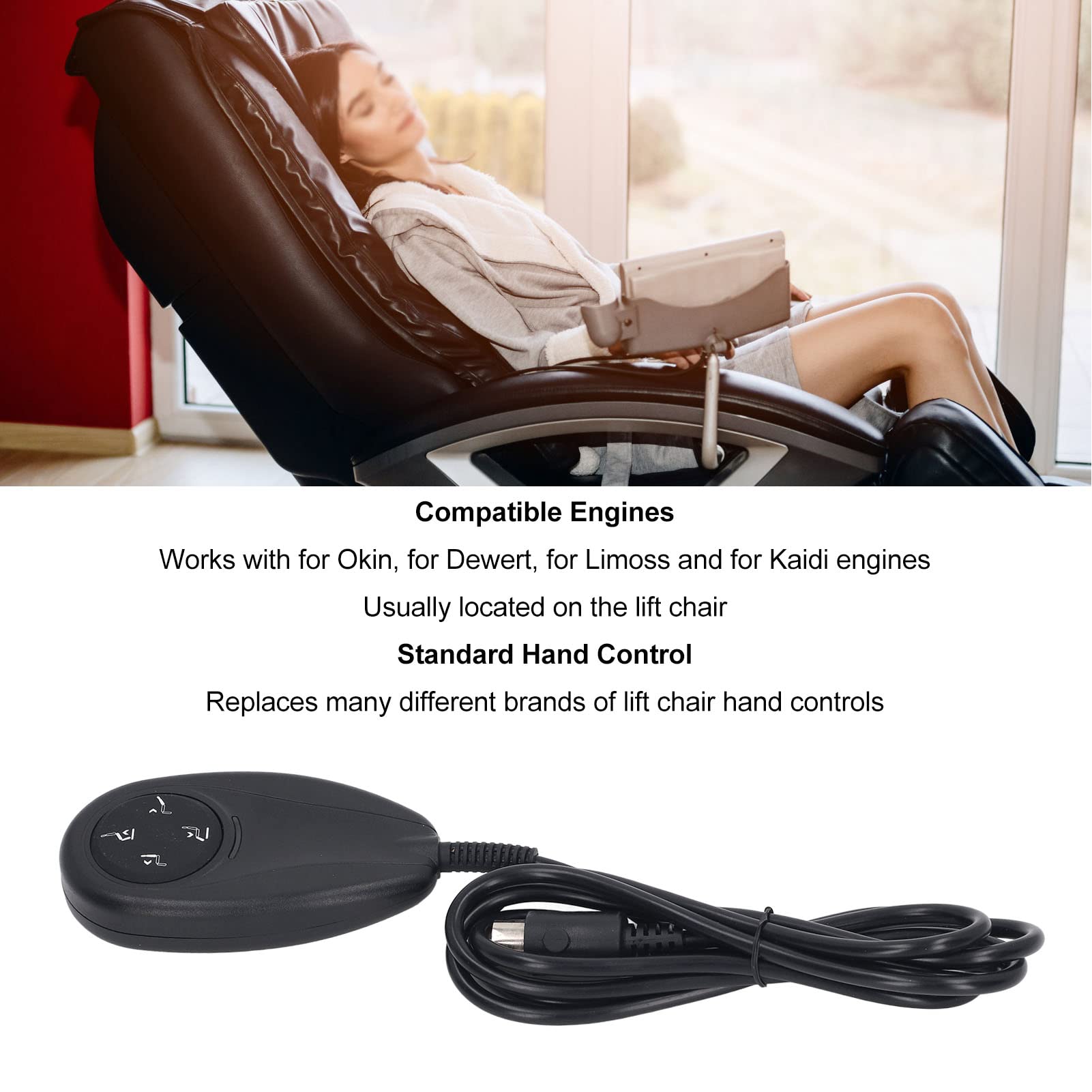 Lift Chairs Power Recliner, Recliner Replacement Parts, Lift Chair Remote 4 Buttons 5 Pin Up Down Replacement Hand Control Handset for Power Recliner