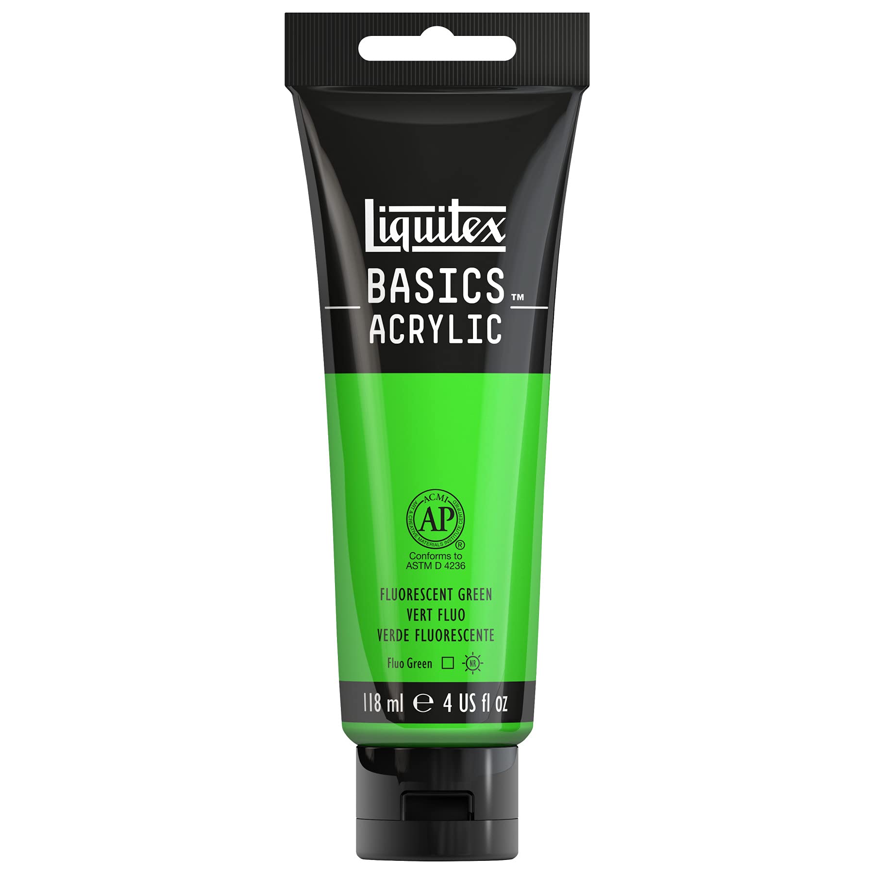 Liquitex BASICS Acrylic Paint, 118ml (4-oz) Tube, Fluorescent Green