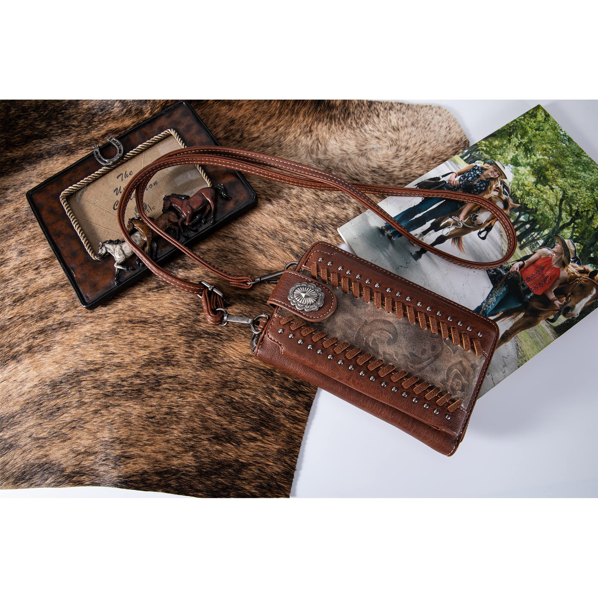 Montana West Crossbody Cell Phone Purse For Women Western Style Cellphone Wallet Bag Travel Size With Strap PHD-108CF
