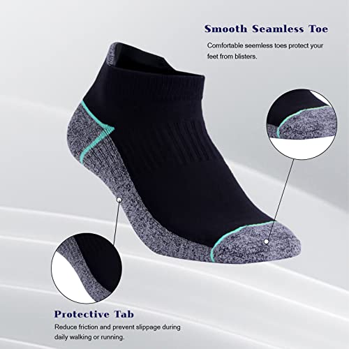 Kodal Copper Ankle Socks, Athletic Low Cut Running Socks for Men Women, Moisture Wicking, Odor Control, Breathable for Sweaty Feet (4 Pairs)