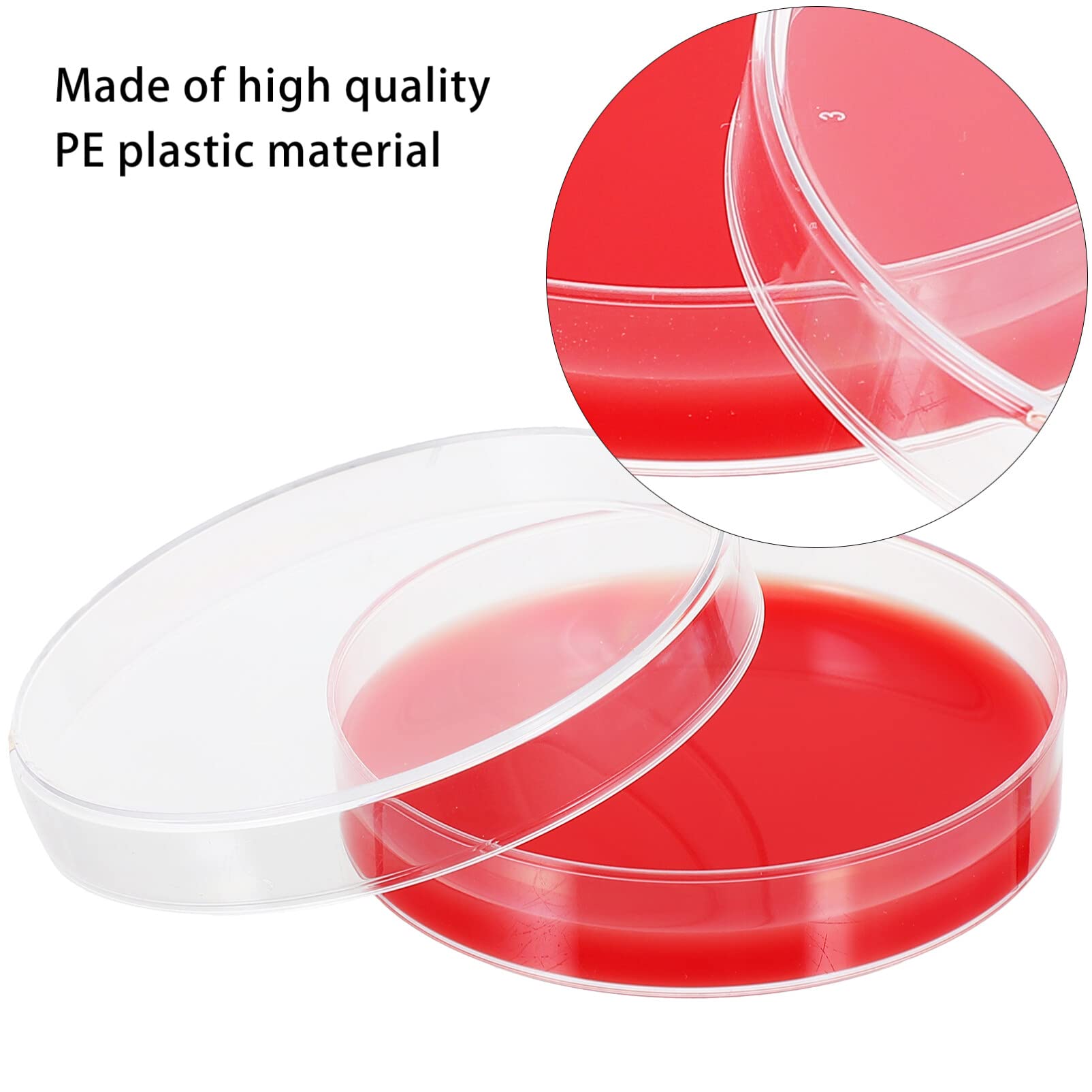 VILLCASE Blood Agar Plates, Blood Agar Medium Biological Determine Equipment, Lab Petri Dishes Blood Agar Plates Culture Dishes for Cultivation of Microorganisms