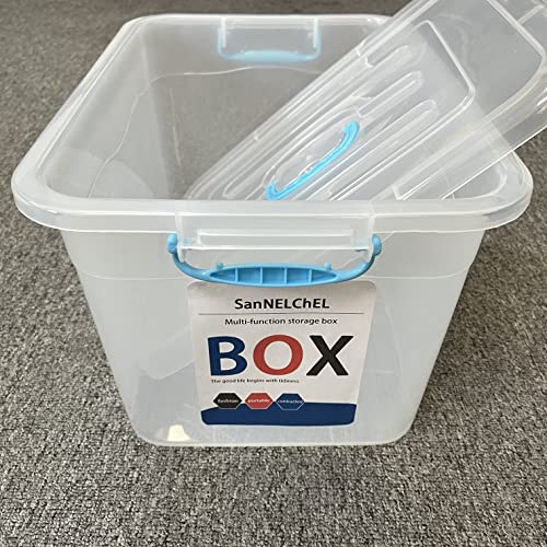 SanNELChEL Plastic storage containers for domestic use ,Organizing Container with Durable Lid and Secure Latching Buckles, Stackable and Nestable