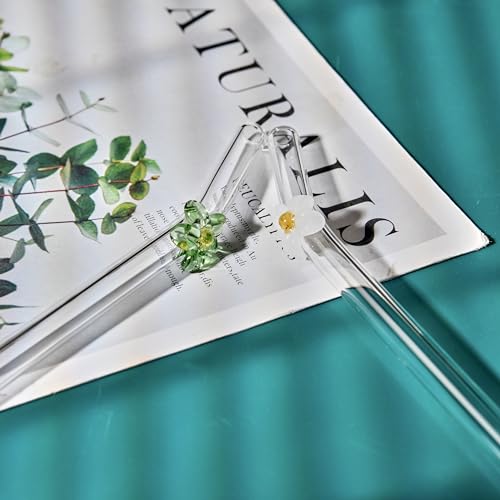 Reusable Glass Straws | 8.2'' X 8mm with Cleaning Brush | Perfect for Smoothies, Milkshakes, Juices ,Teas and Other Cold/Hot Beverages