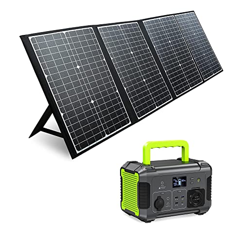 PAXCESS RM120 120W 18 Volt Portable Solar Panel with USB Output for Camping and PAXCESS Rockman 300W Portable Solar and Battery Powered Generator
