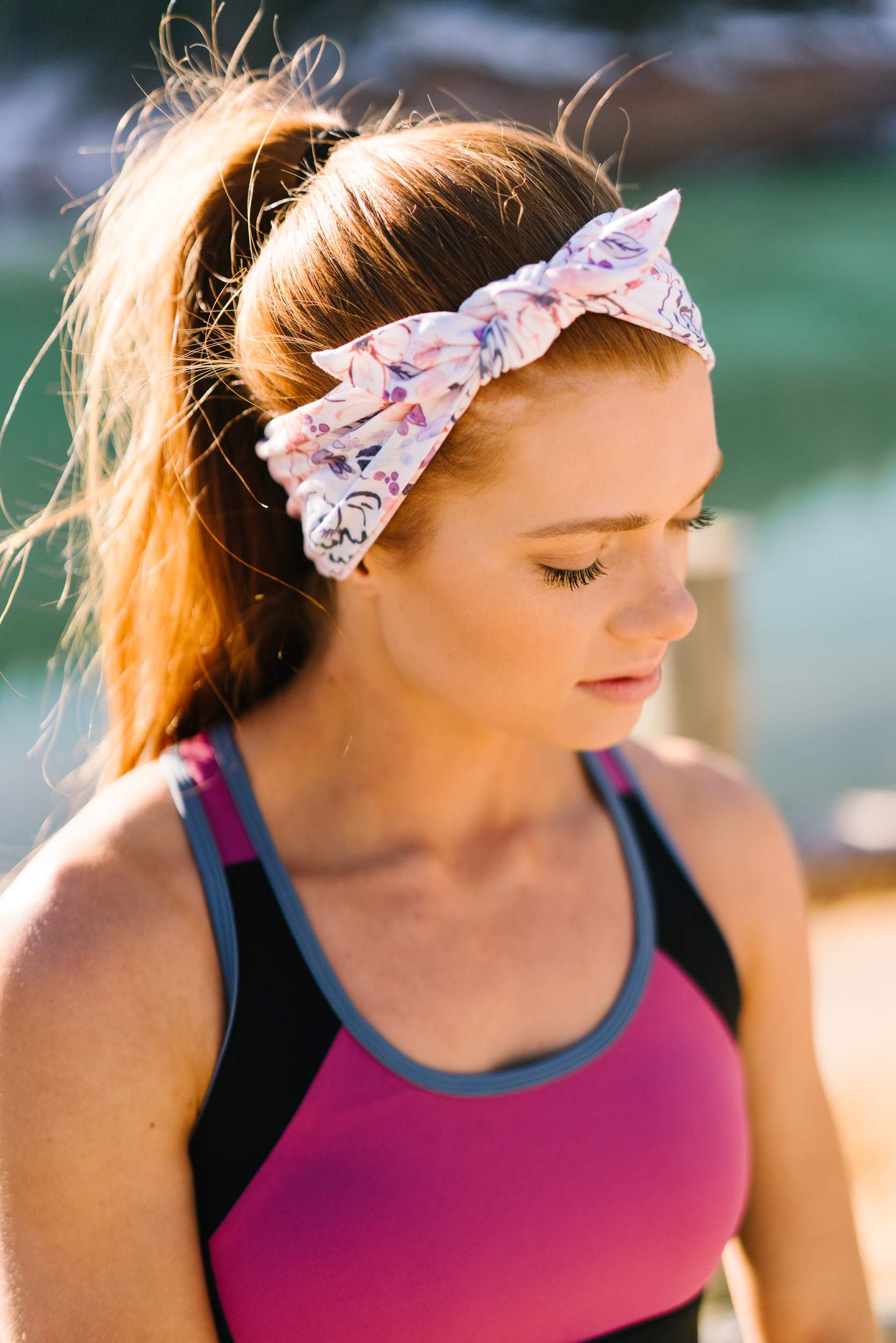 Maven Thread Bow Asana Headbands, Wide Sports Headbands with Bow for Running, Yoga, Gym and Athletic Workouts - 4 Thick Non-Slip Sweatbands, 2pk