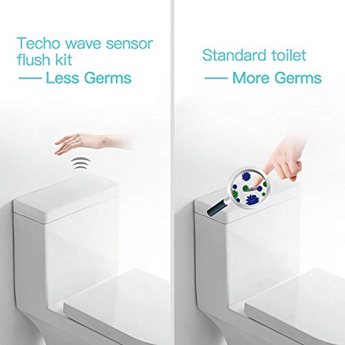 Techo Touchless Toilet Flush Kit with 8β Sensor Range, Adjustable Sensor Range and Flush Time, Automatic Motion Sensor Powered by Batteries