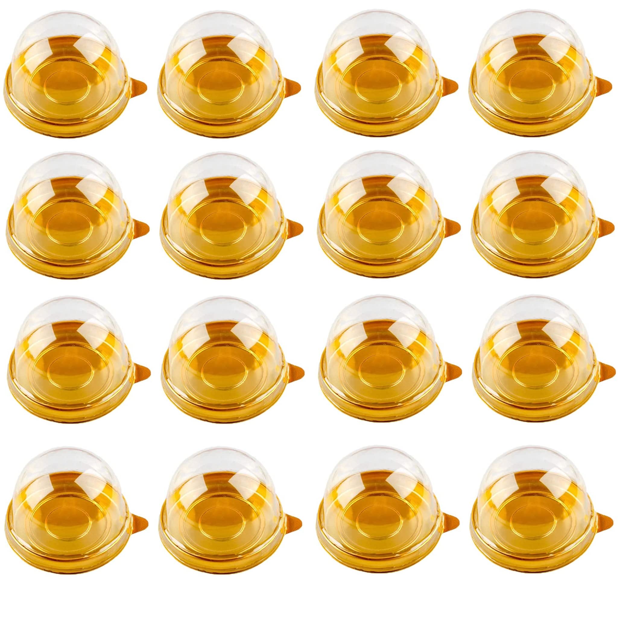 RAUVOLFIA 100 Pcs Mini Cupcake Container with Clear Dome, 2 Inch Transparent Plastic Muffins Cheese Pastry Dessert Mooncake Display Holder for Wedding Birthday Party