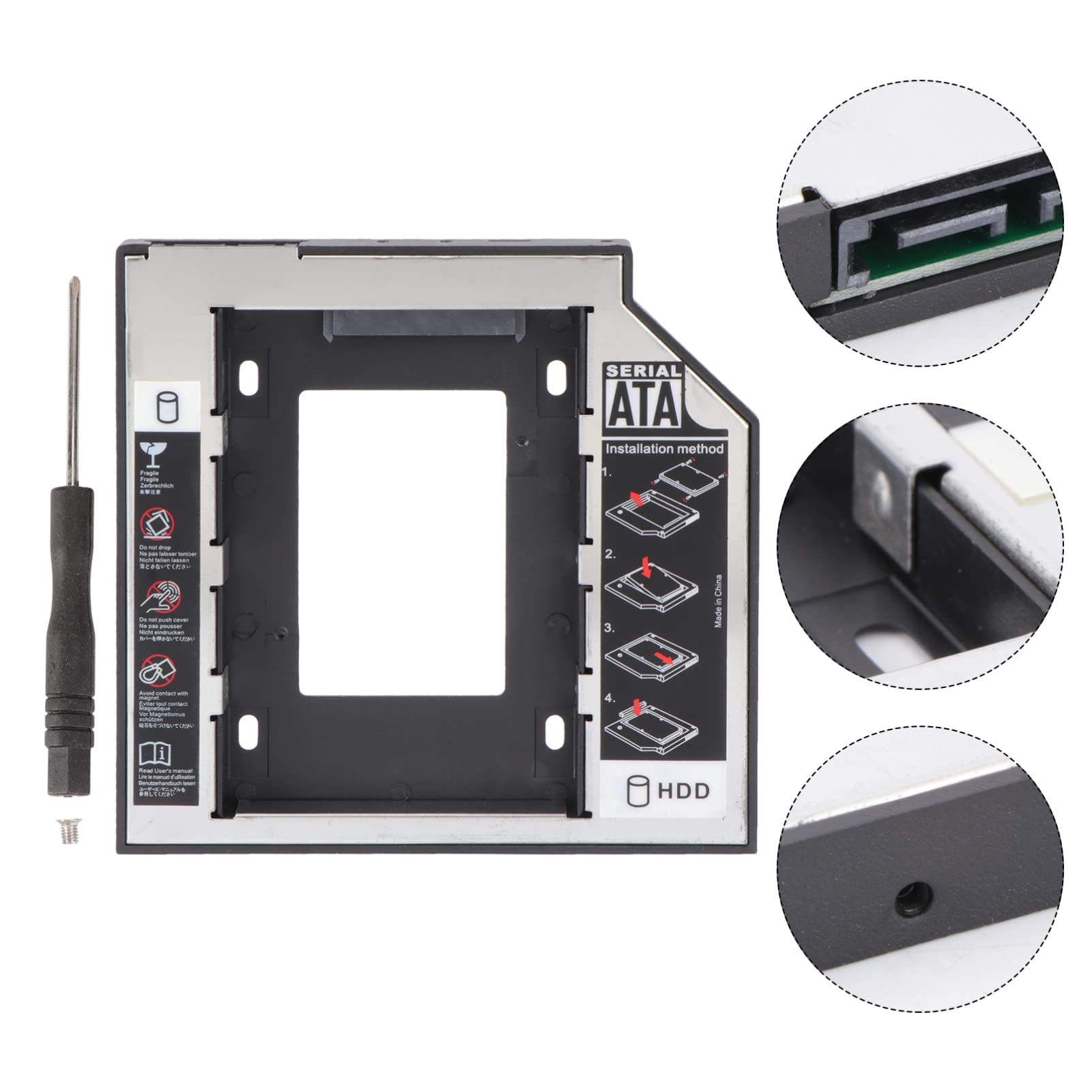 SOLUSTRE Braces 2pcs Bay Tray Practical .mm Laptop Inches Enclosure -state Ssd Holder Hard Drive Machine Hdd Case Accessories Bracket Disk Kickstand