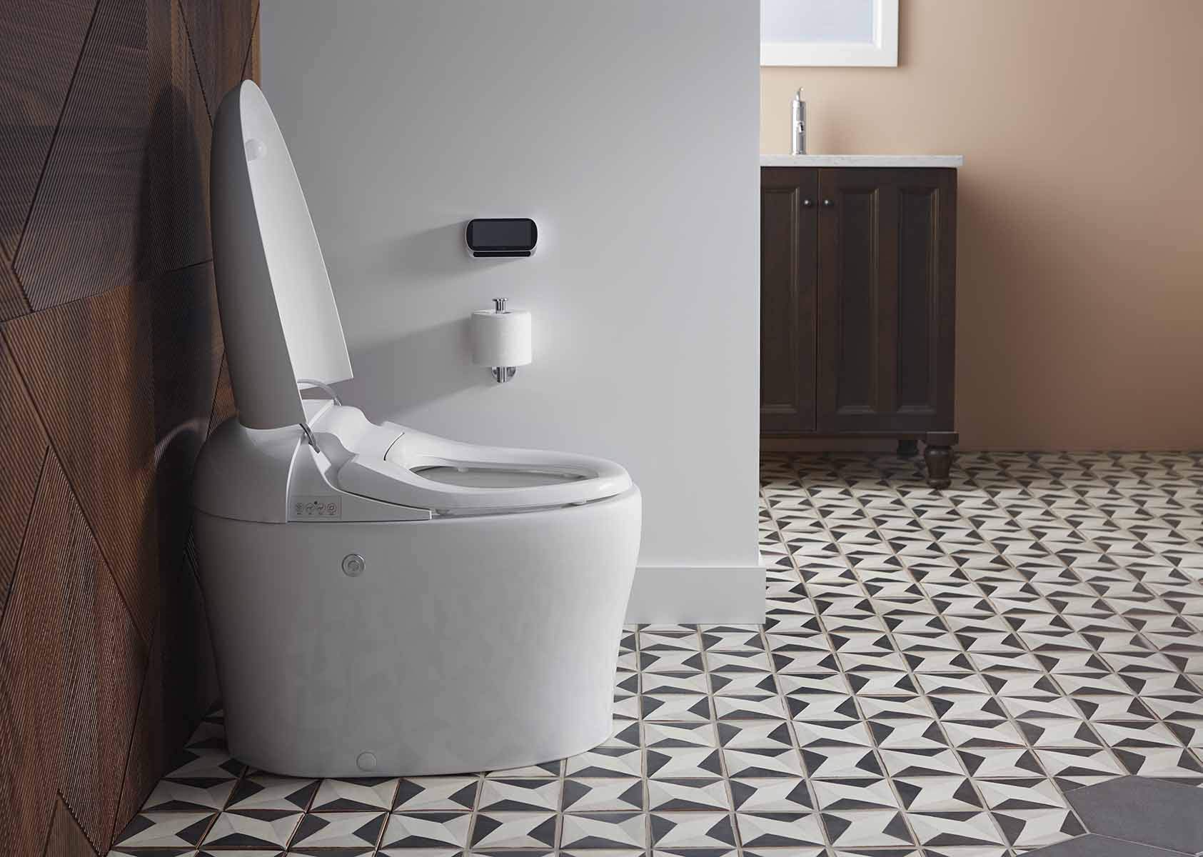 KOHLER 77780-0 Karing Smart Toilet with Auto Open & Close, One-Piece Elongated Intelligent Bidet Toilet with Heated Seat, 1.08 GPF, White
