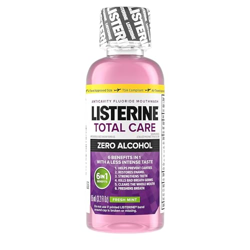 Listerine Total Care Zero Anticavity Mouthwash, Fresh Mint 3.2 oz (Pack of 12)
