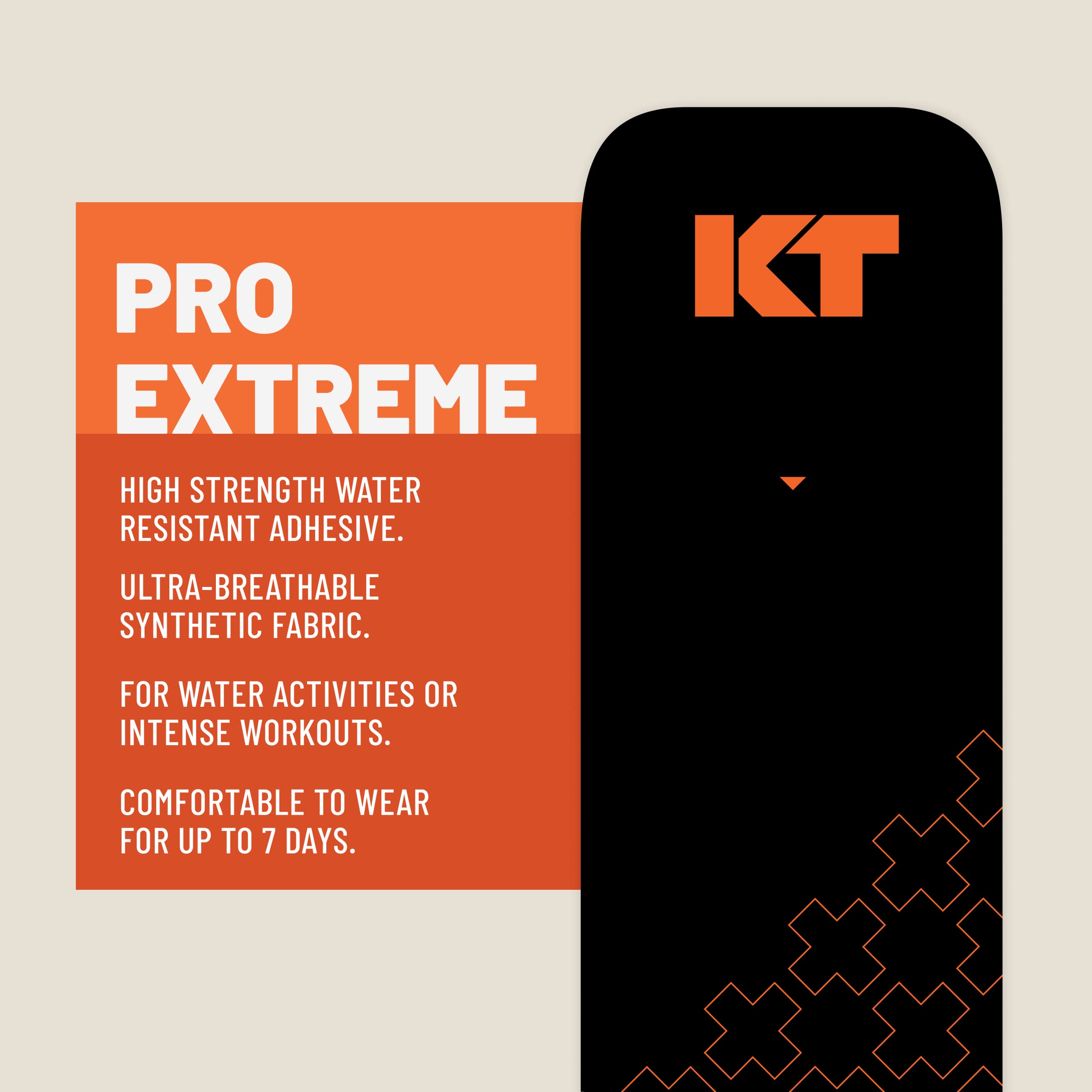 KT Tape, Pro Extreme Synthetic Kinesiology Athletic Tape, 20 Count, 10” Precut Strips, Tempo Taupe