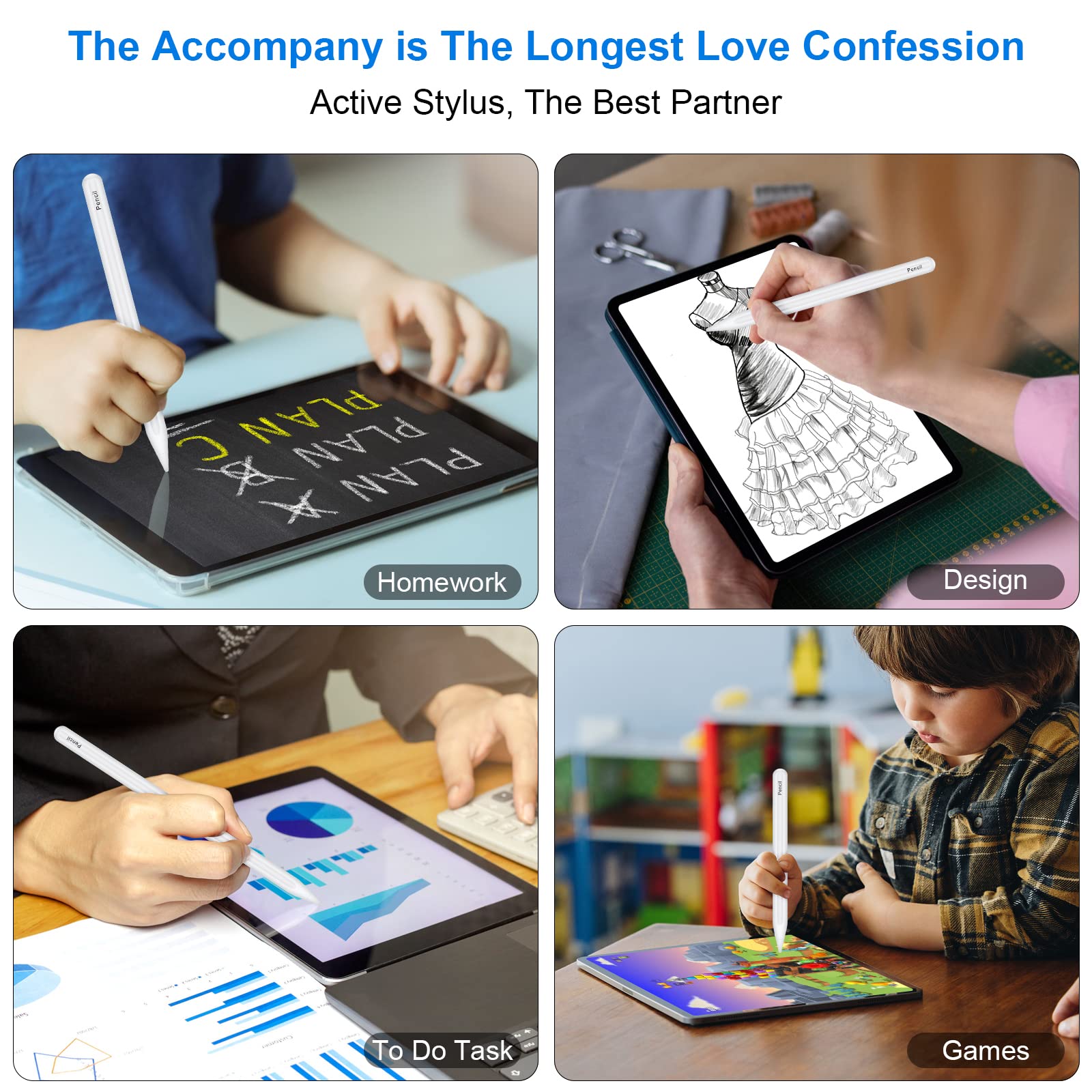 Stylus Pens Touch Screens for iPad, Palm Rejection, Wireless Pairing and Charging, Attaches Magnetically, Compatible with 2018-2022 Ipad Pro 11"/12.9", Ipad 10/9/8/7/6, Ipad Mini 6, Ipad Air 4/5/6