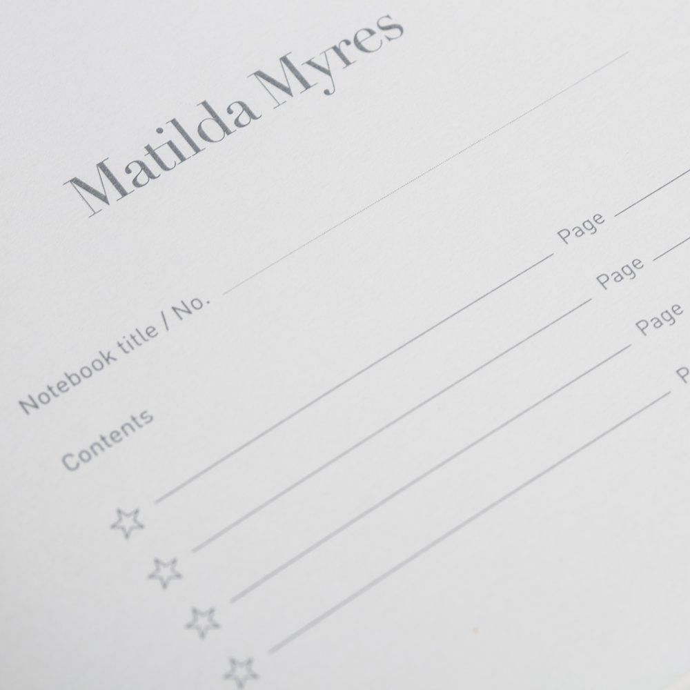 Matilda Myres Notebook - Rose Gold Foil - Teal
