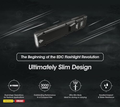 Nitecore EDC27 Every Day Carry Rechargeable Flashlight - 3000 Lumens w/Eco-Sensa USB-C Charging Cable