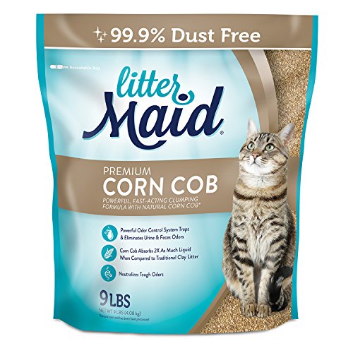 LitterMaid Premium Corn Cob Litter, 9 Pound Bag, Clumping Formula