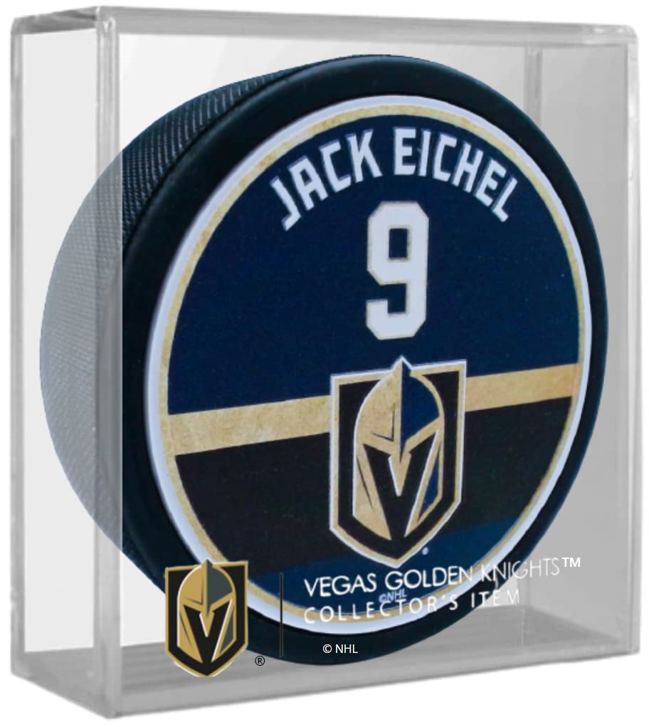 Mustang Product Jack Eichel Vegas Golden Knights 3D Textured NHL Player Puck w/Team Display Case