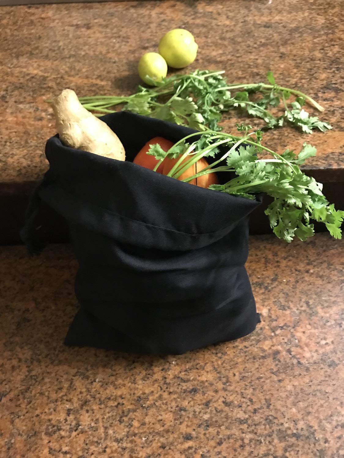 Reusable Produce Eco friendly Cotton Single Drawstring Muslin Bags premium quality BLACK COLOR- 100 count pack (8 x 10)