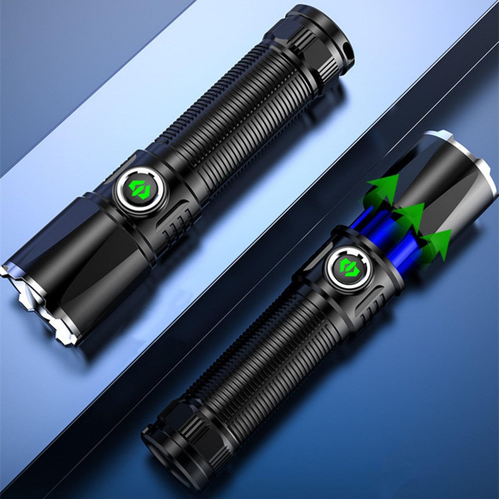 LED Flashlight, 100000 Lumens Super Bright Flashlight, Zoomable Rechargeable Flashlight with 4 Modes, Powerful Handheld Flashlight, Outdoor Waterproof Flashlight,for Hiking, Camping