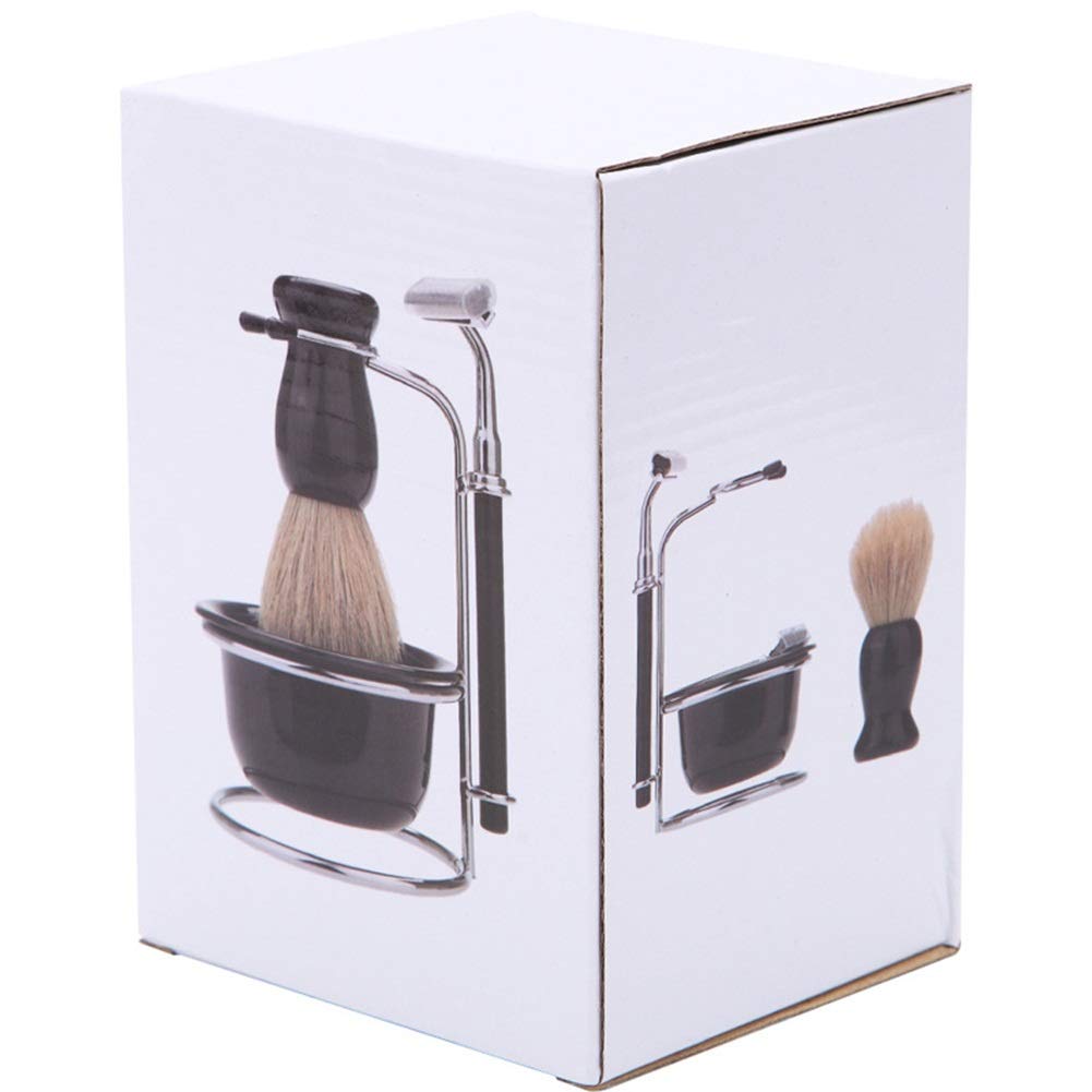 MEICOLY 5 in 1 Shaving Kits for Men Set,Badger Stainless Steel Stand Holder,Manual Razor,Blades,Shaving Brush,Shaving Bowl, Father Day Gift,Men Gift Set