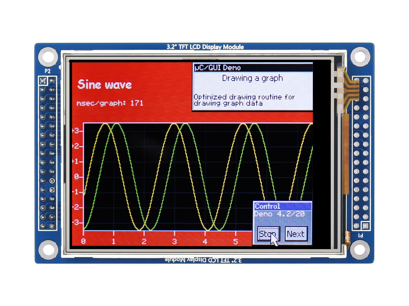 waveshare 3.2 Inch 320x240 Multicolor Graphic LCD, with Touch Panel and Stand-Alone Controllers