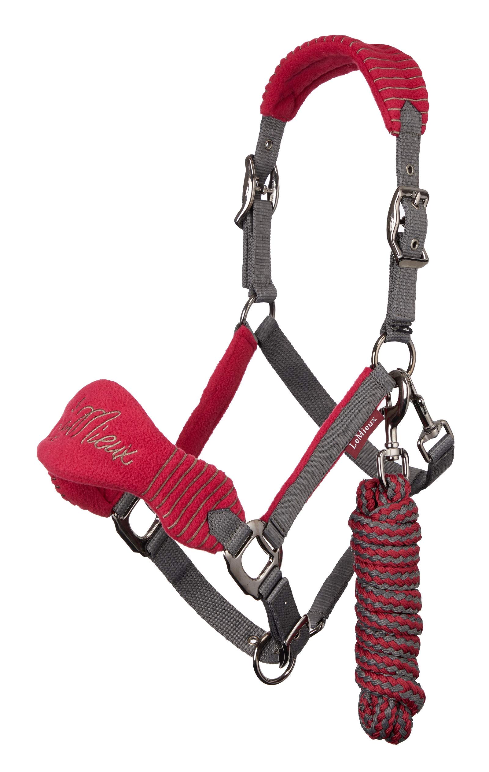 LeMieux Vogue Fleece Headcollar - Halter & Leadrope (Black - Full)