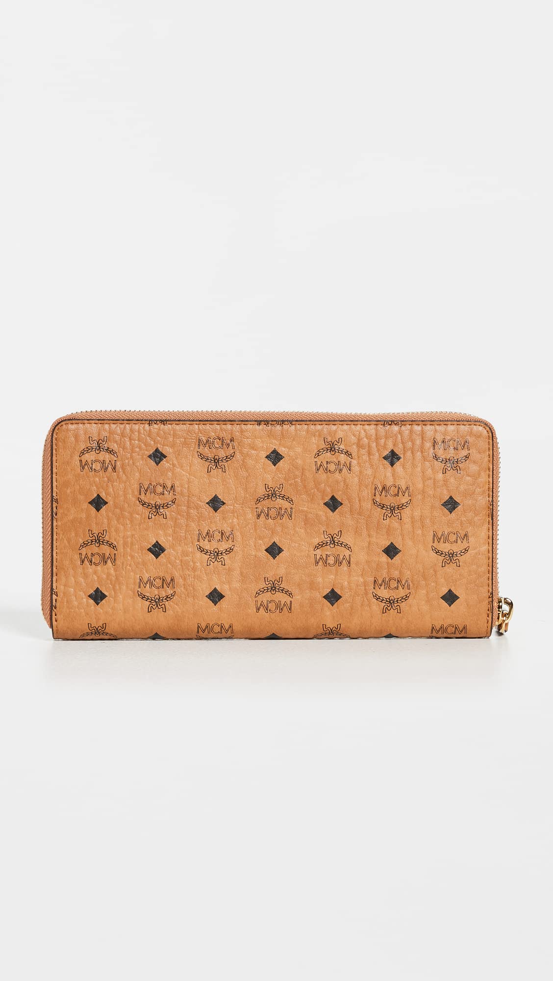 MCM Women's Vis Org Zip Lrg Wallet Tech, Cognac, Tan, Graphic, One Size
