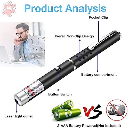 XIMIBI Laser Pointer, 3 Pack, Pet Kitten Dogs Laser Pen Toys Chaser Tease Pointer Pen Toys for Cats Indoor Training