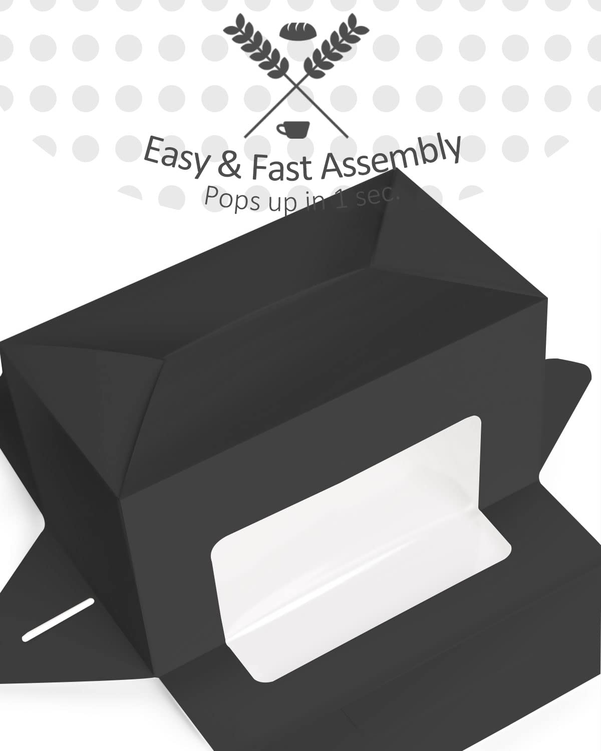 qiqee Cupcake Box Two Holder 6.5x3.6x3.5inch(2.2" Top) 50pcs Brown 2 Cupcake Boxes With Window
