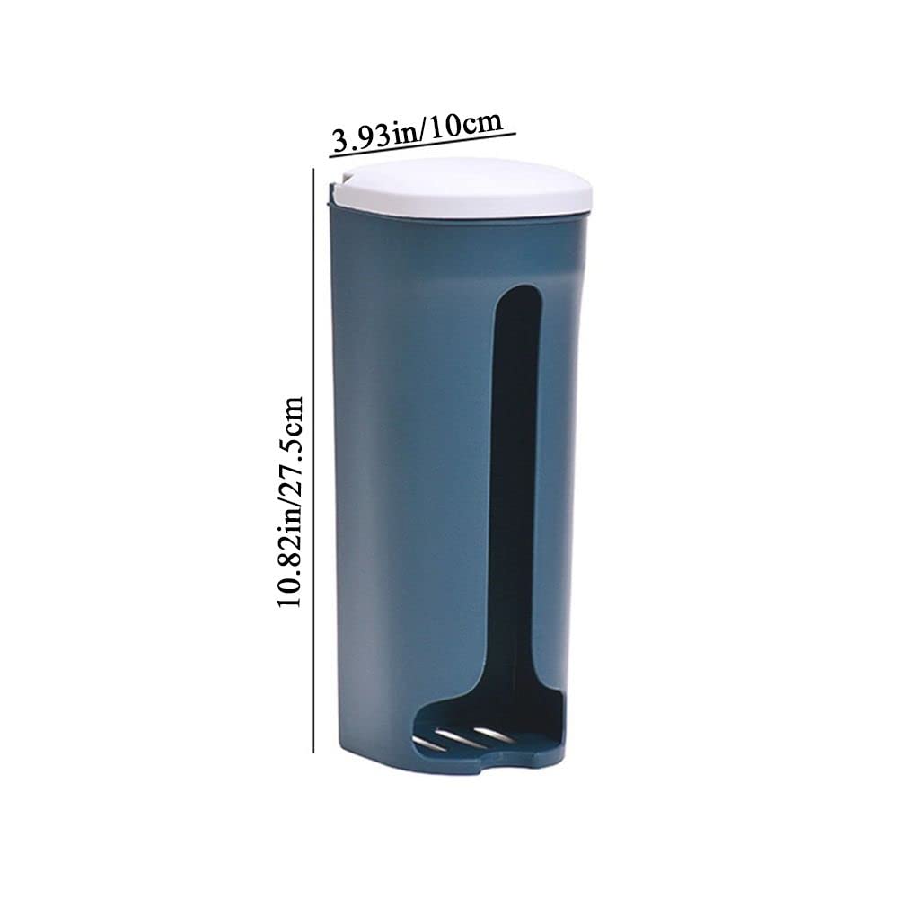 Plastic Bag Holder,Kitchen Trash Bag Dispenser Roll Holder,Grocery Bags Wall Mount Storage,Easy Hanging Over Cabinet Door Under Sink Bag Saver(blue)