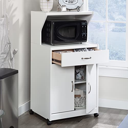 Sauder SauderMicrowave/Kitchen Cart, Soft White Finish