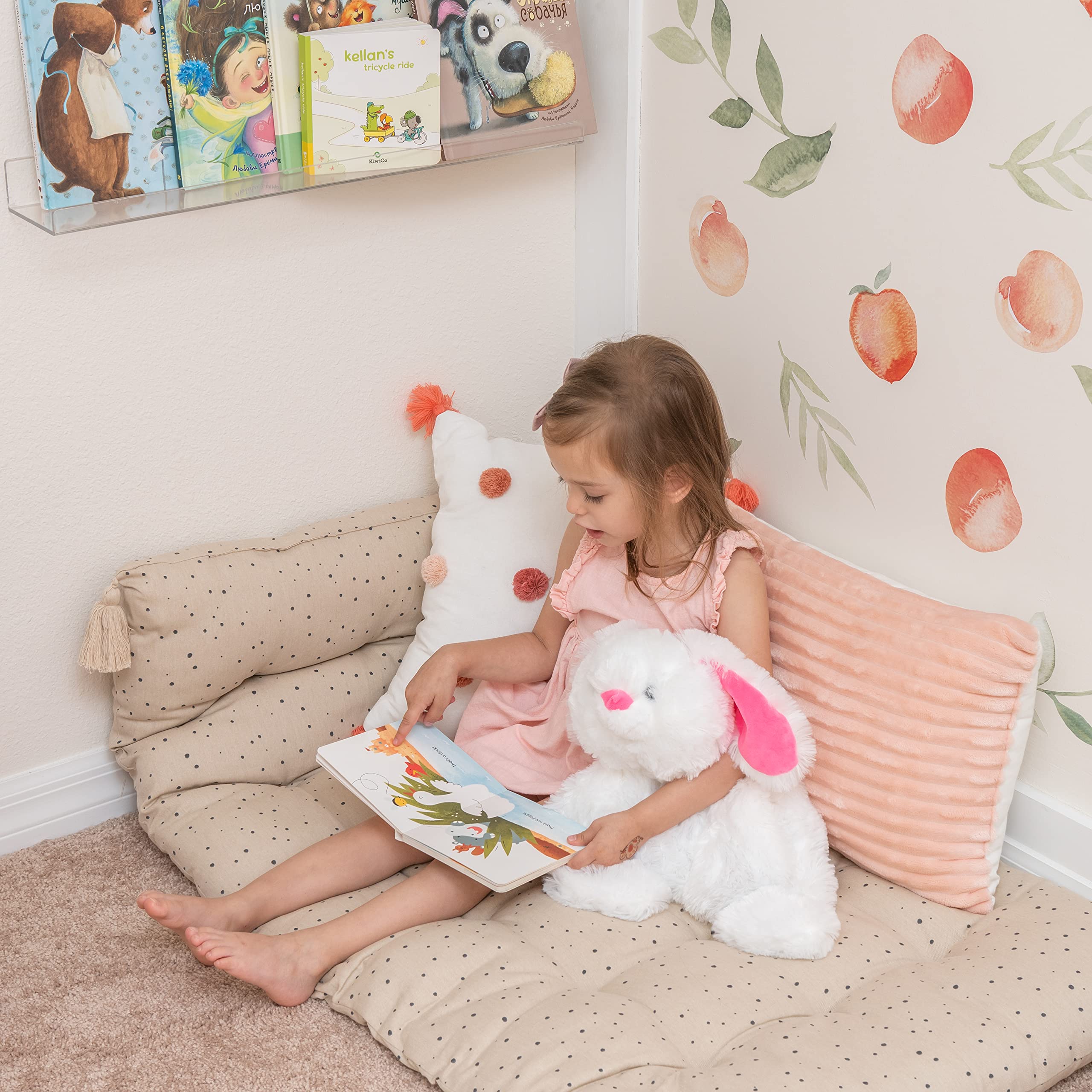 Lap Pals Weighted Stuffed Animal 2lbs - Cute Puppy, Bear, or Bunny Throw Pillows in Soft, Plush, Cotton - Great Gift for Adults, Kids, and Teens - Calming, Grounding and Comforting