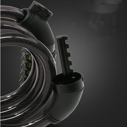 N / B Bike Lock Cable, 4 Feet High Security Combination Coiling Cable Lock, with 5 Digit Resettable Number and Mounting Bracket, for Bicycle Outdoors