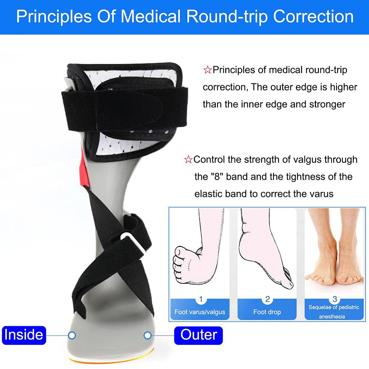 N A Ankle Foot Orthosis Support AFO Drop Foot Support Splint - Support for Drop Foot, Nerve Injury, Foot Position, Relieve Pressure, Ankle& Foot Orthosis,Right,XL