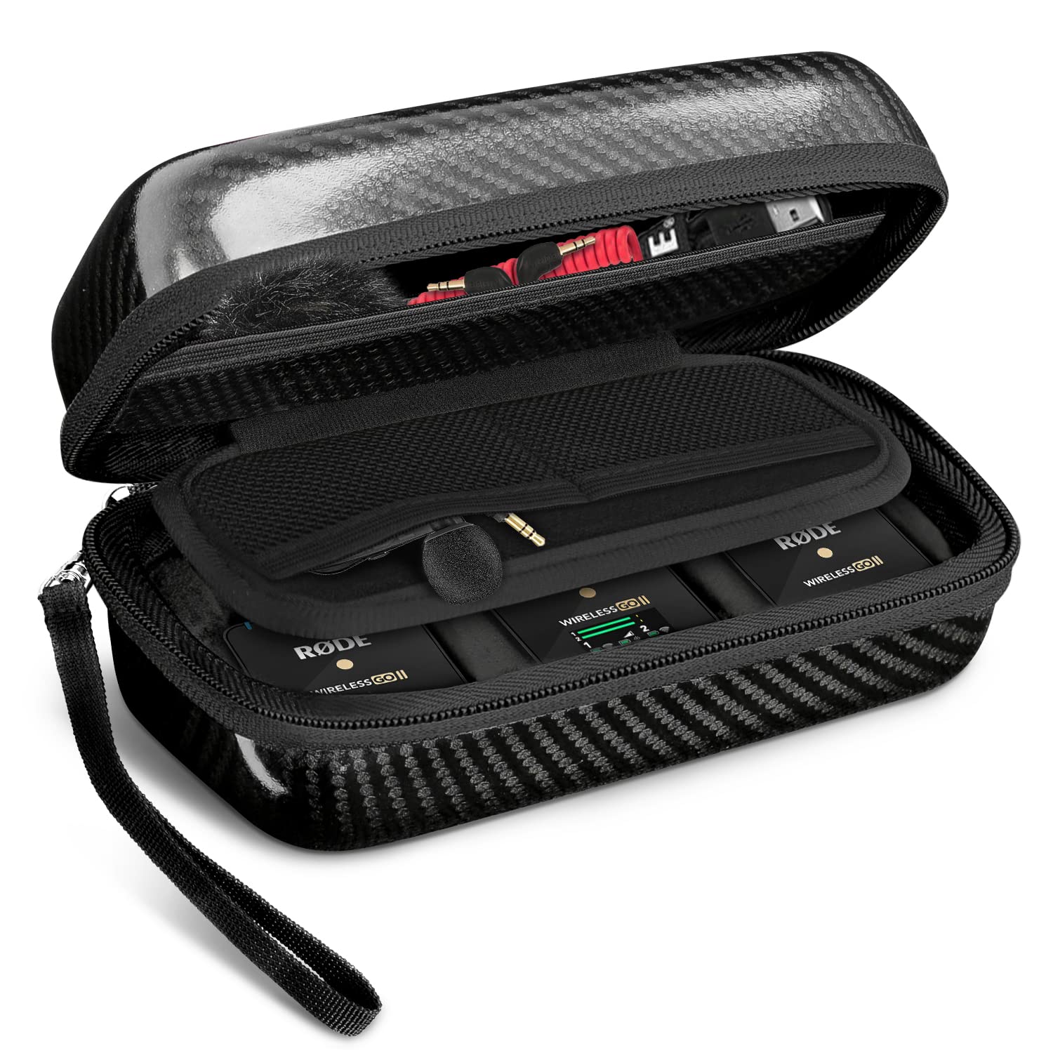 Ravaver Hard Storage Case for Rode Microphones Wireless GO II Dual Channel Wireless Microphone System, Case Only