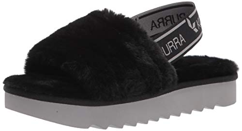 Koolaburra by UGG Women's Fuzz'n Ii Slipper, Black, 9 US