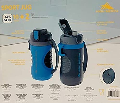 na1 High Sierra 1.89 L (64 oz) Sport Jugs, Double Walled Insulation,2-Pack Blue/Gray