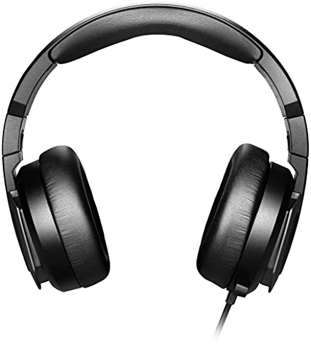 MSI Immerse GH61 Gaming Headset, Hi-Res Virtual 7.1 Surround Sound, Built-in ESS DAC & AMP, 3D Audio, Swappable Ear Cushions, 3.5mm Jack/USB, Carrying Case Included, PC/Mac/PS4/Xbox