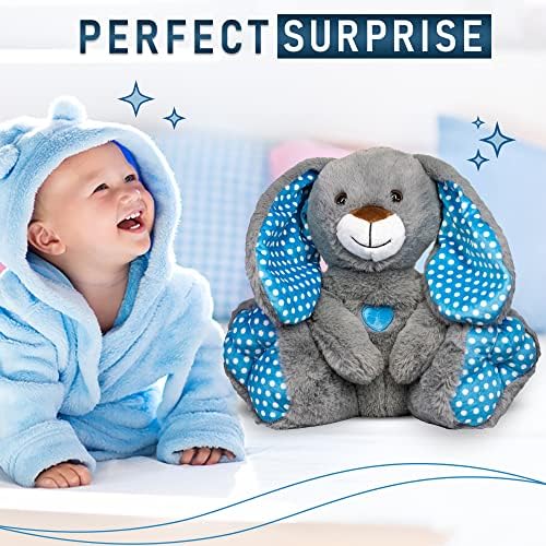 Lil Snuggers Warm and Snuggly, Lavender Scented Huggable Stuffed Animal, Bunny Plush - Rabbit Male with Blue Accents for Lil Baby 0 Months+