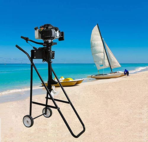 LEADALLWAY Outboard Boat Motor Stand Display Carrier Cart (Black Foldable Type)