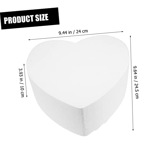 NOLITOY 2pcs Foam Cake Model Heart Cake Dummies Foam Heart Cake Foam Cake Form Foam Heart Shapes Floral Foam Shape Foam Cake Dummies Foam Cake Rounds Wedding White To Rotate Mold